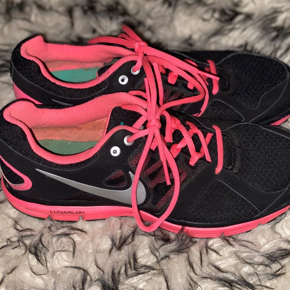 Neon Pink And Black Nike Trainers - Gem